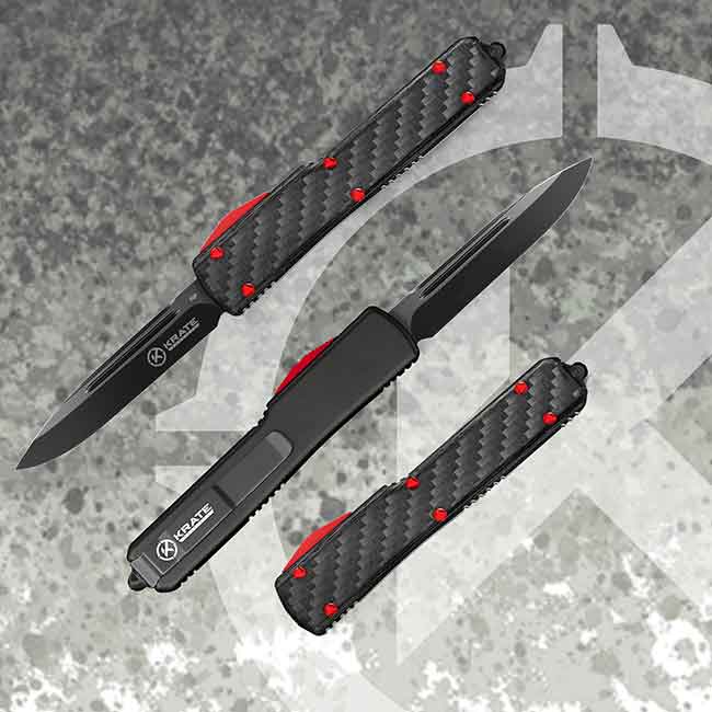 Carbon FIber OTF (out-the-front) Knife by Krate Tactical | BUY HERE ...
