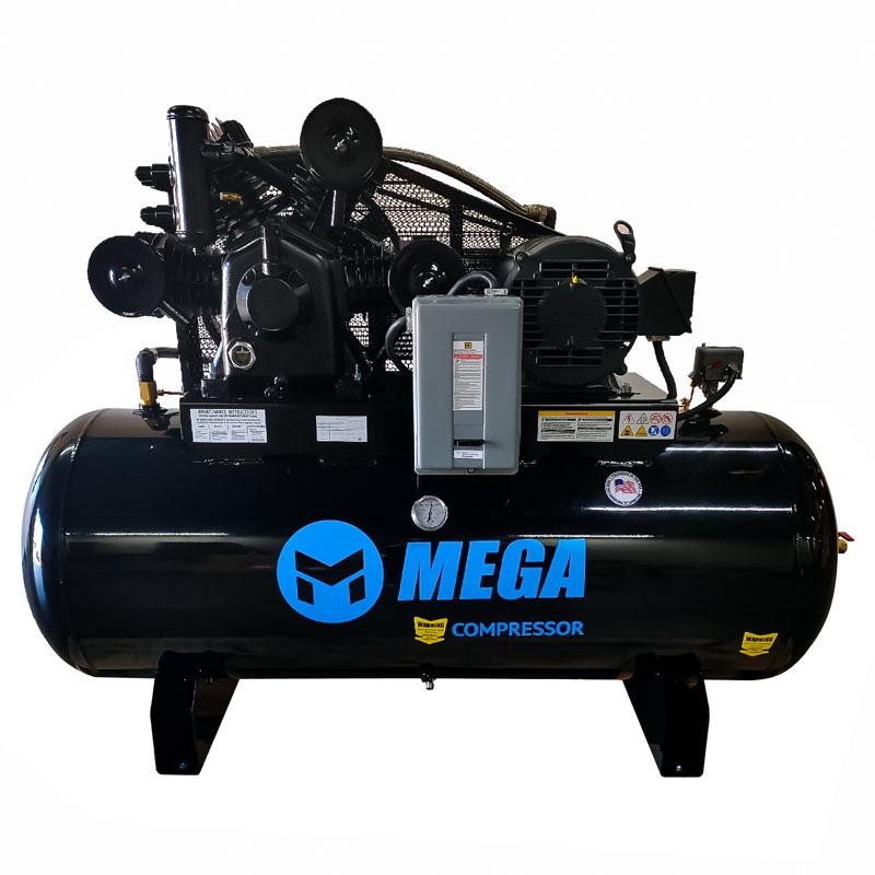 MEGA Compressor MP-15120H3-UBA -120 gal Horz. Electric Air Compressor ...