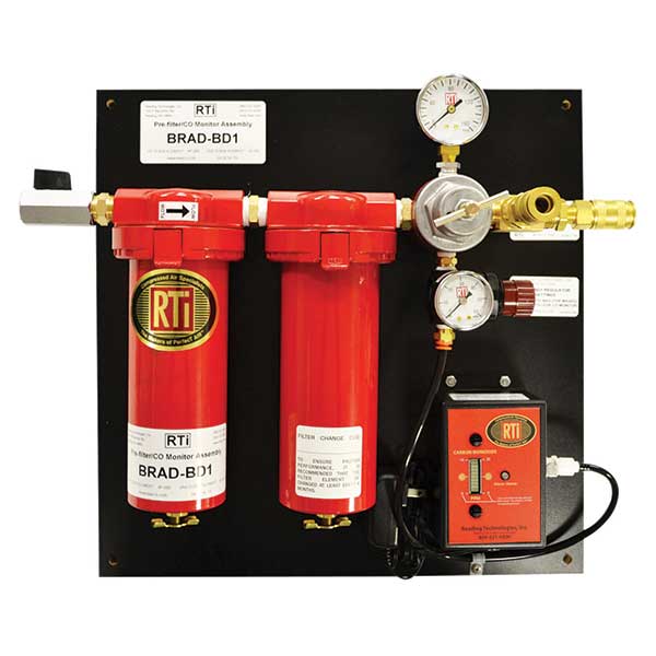 RTI BRAD-BD1 Pre-filter Combo, CO Monitor w/ Regulator and Gauge ...